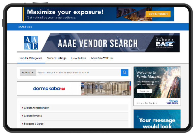 AAAE Vendor Search – American Association of Airport Executives Vendor