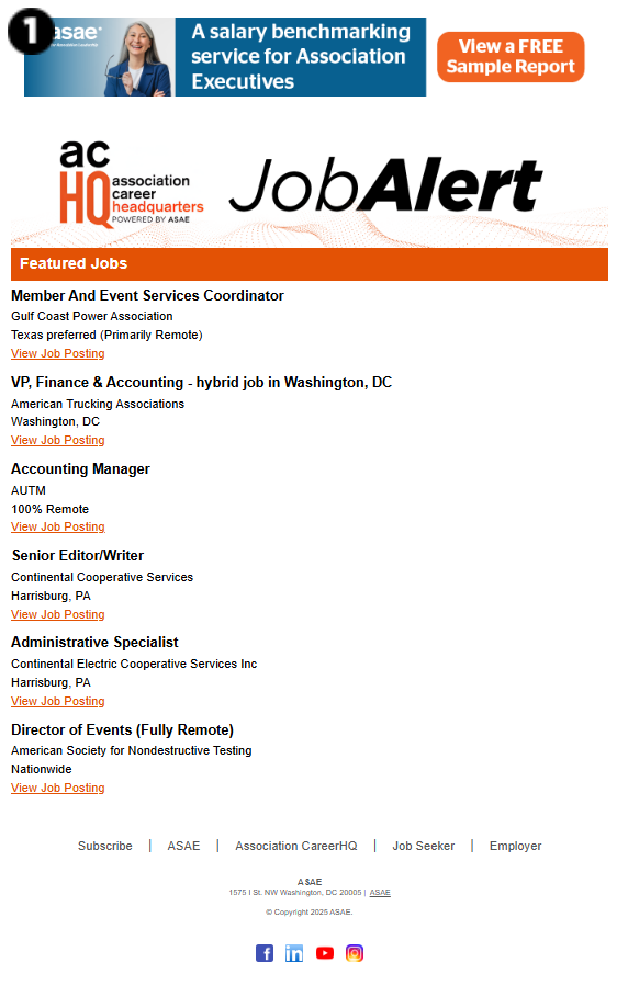 Association CareerHQ Job Alert – ASAE Media Guide