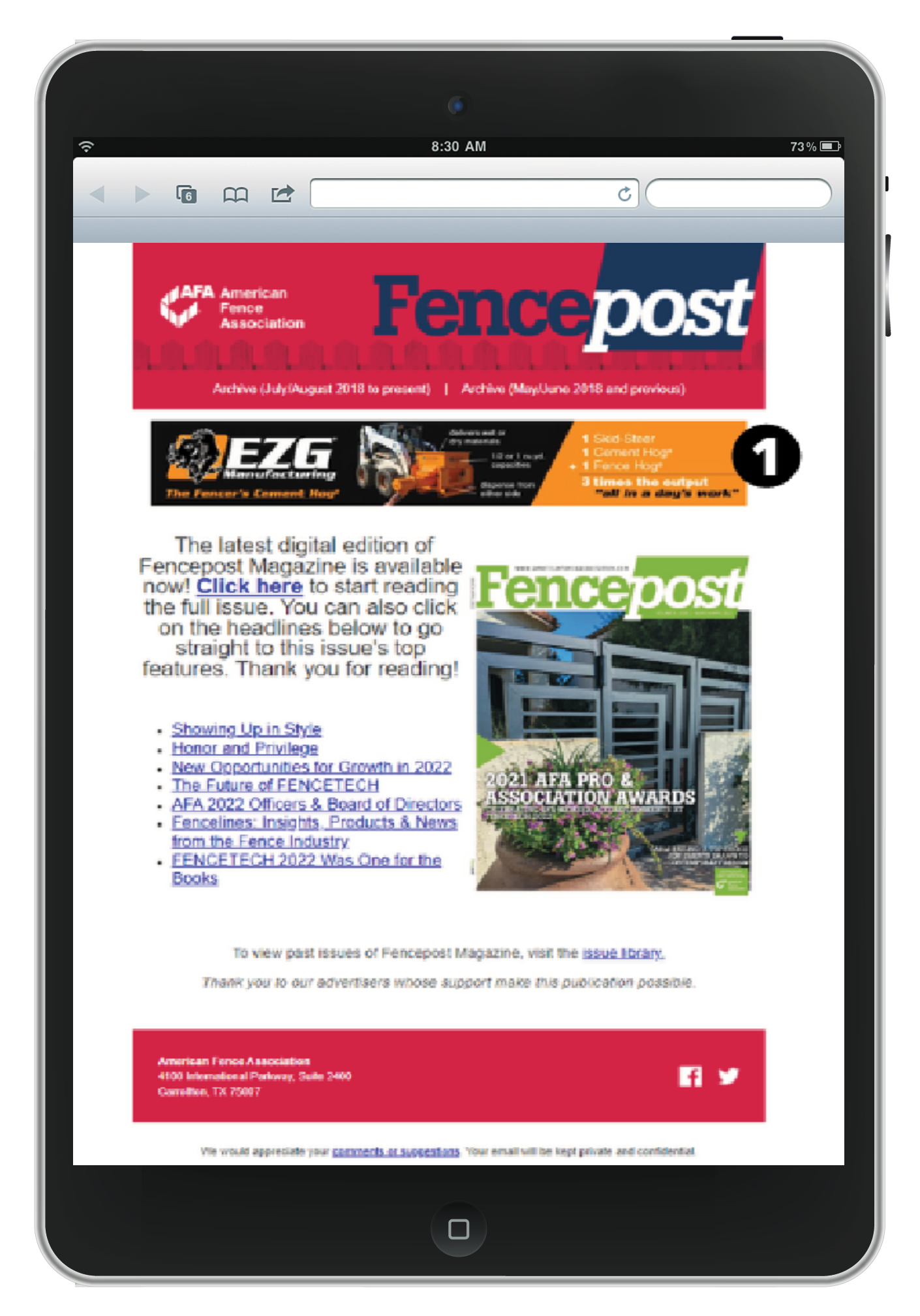 Fencepost Magazine – American Fence Association Media Guide