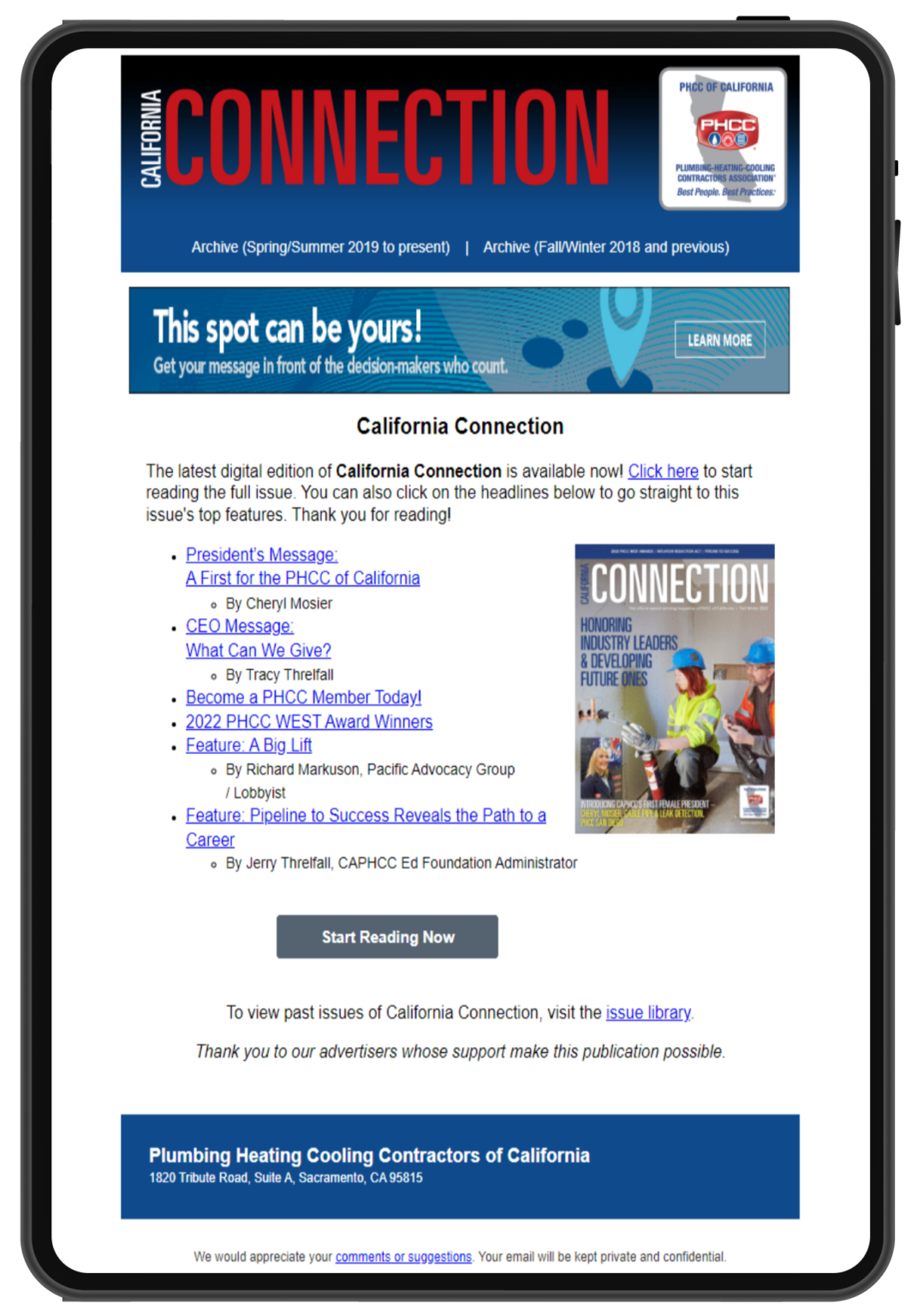 California Connection Magazine – PHCC of California Media Guide